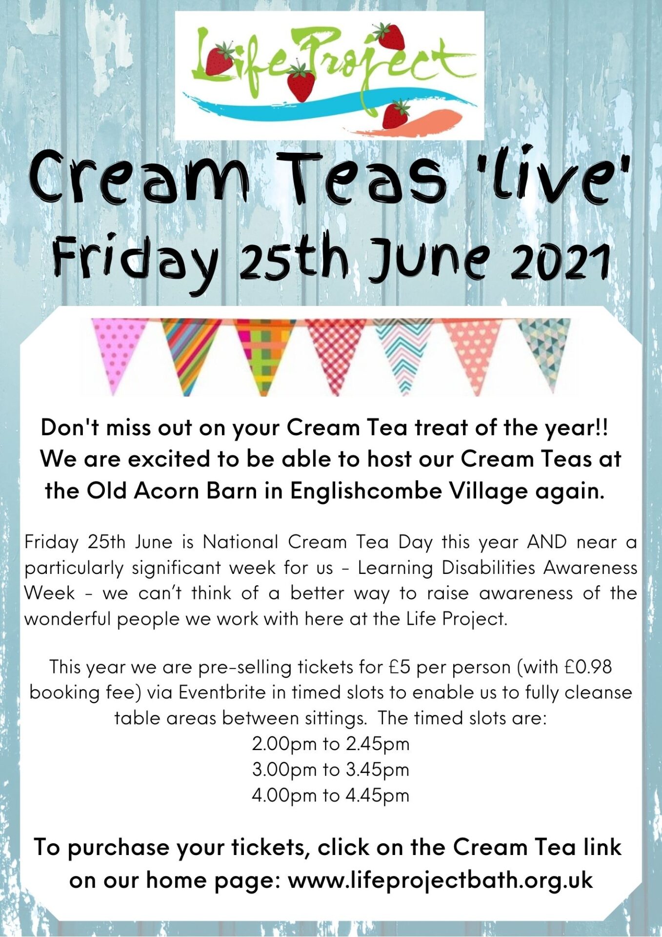 Cream Tea 'live' 25 June 2021 - The Life Project (Bath)